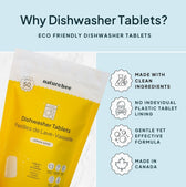 Nature Bee Lemon Sage Dishwasher Tablets | Plastic-Free & Made in Canada